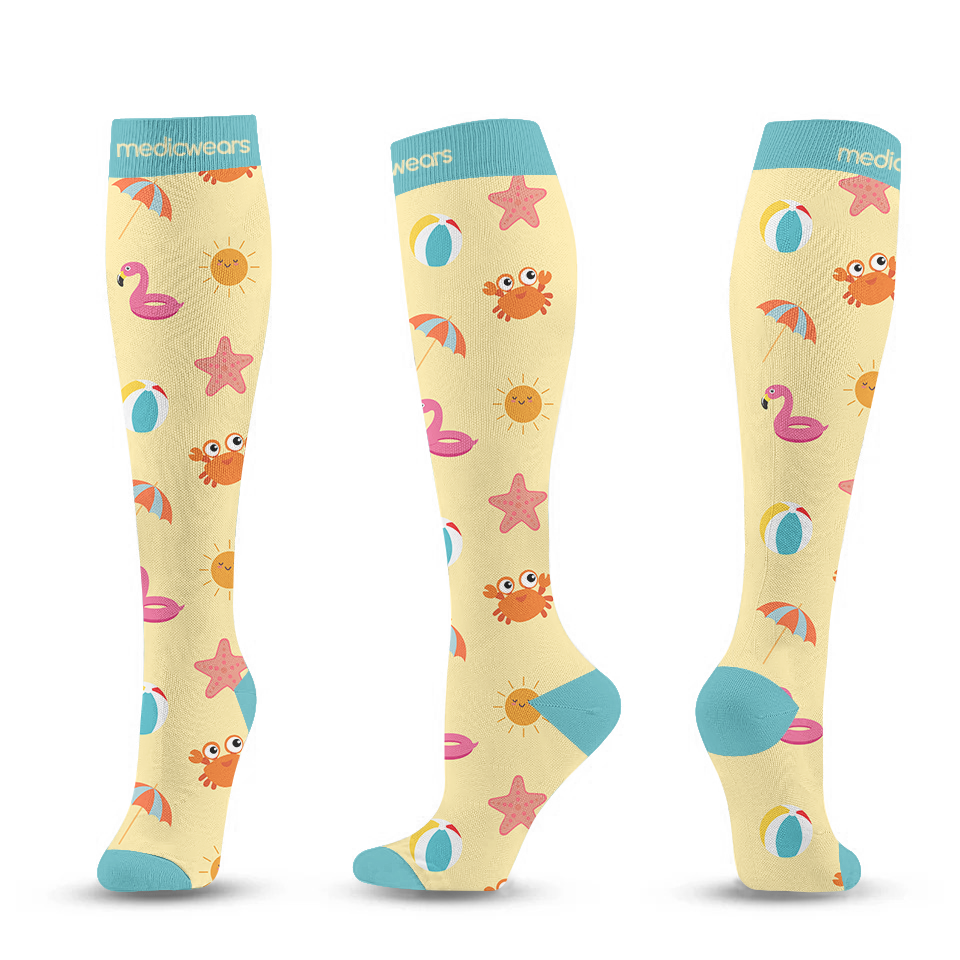 Beachy Day Compression Socks l Fun Compression Socks Australia – MedicWears